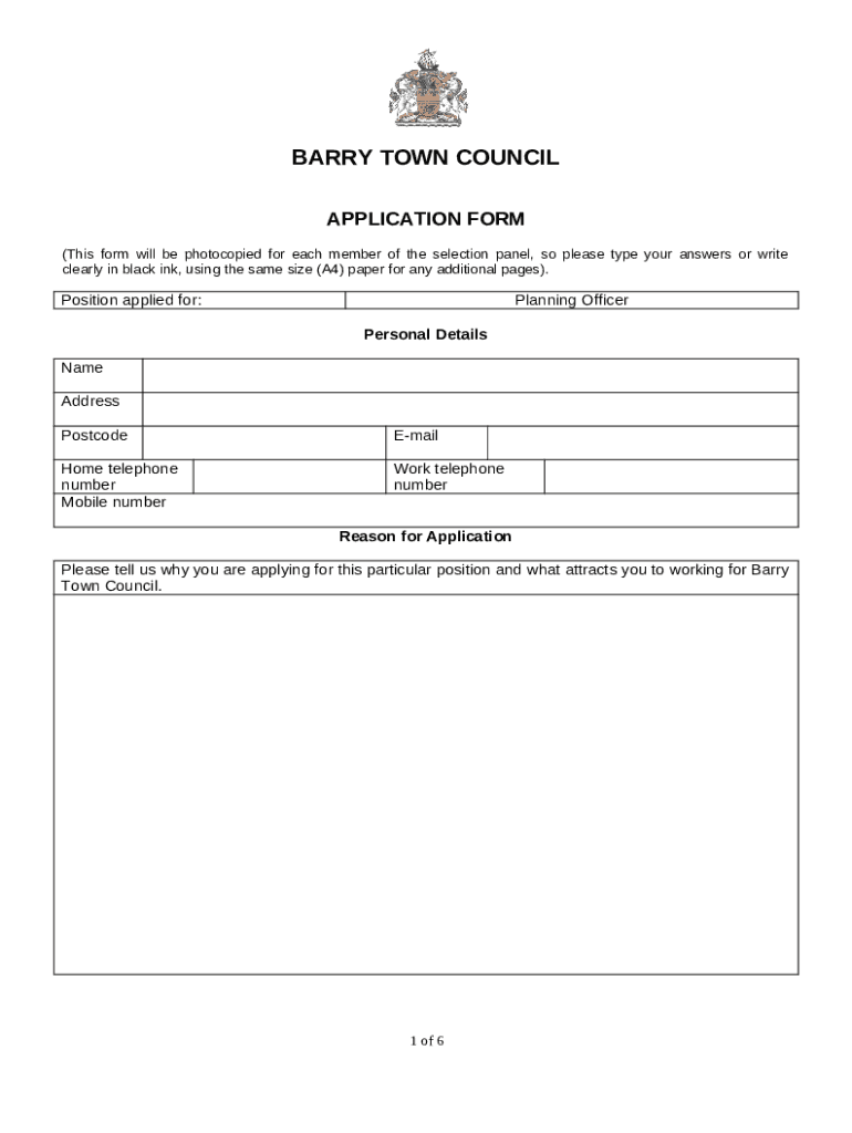 (This will be photocopied for each member of the selection panel, so ...