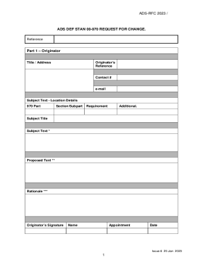 Fillable Online Def Stan 970 Request for Change form Fax Email Print ...