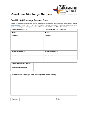 Condition Discharge Request . ... Doc Template | pdfFiller