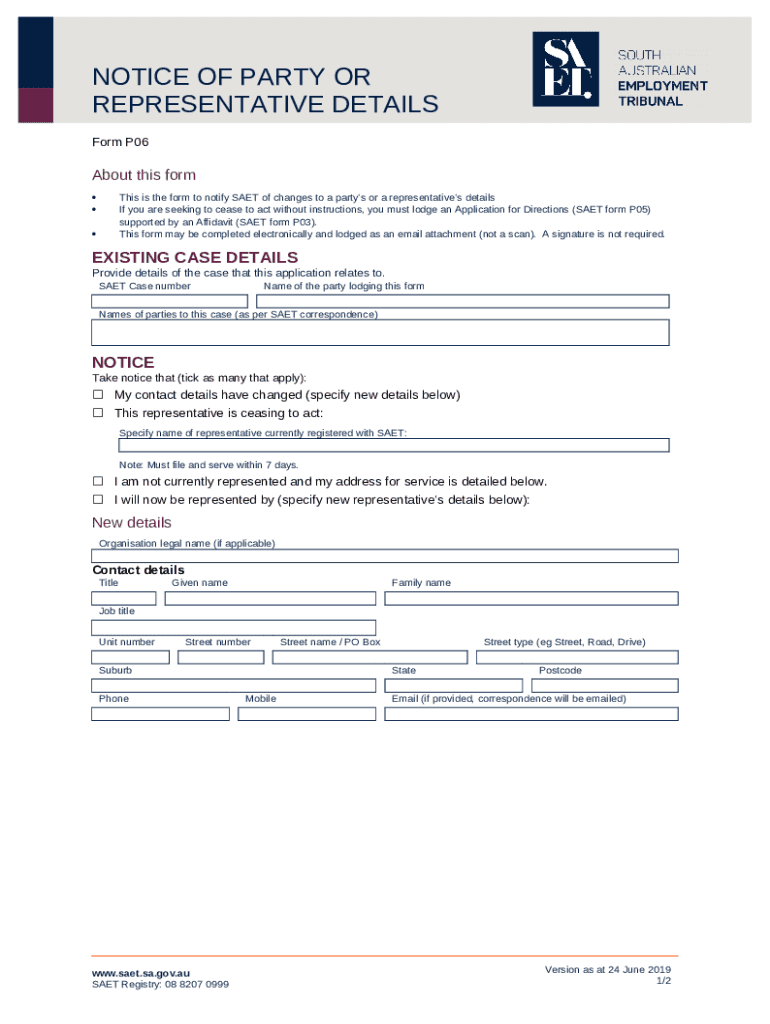 notice of address for service/notice of acting Doc Template | pdfFiller