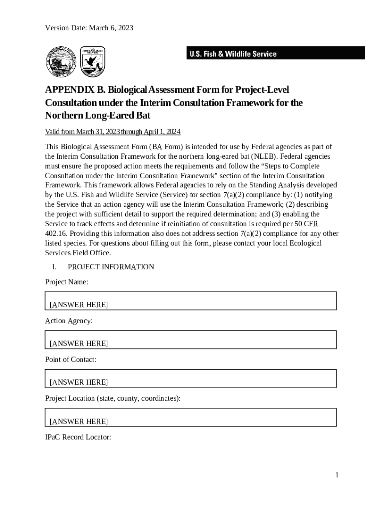Appendix B. Biological Assessment for Interim ... Doc Template | pdfFiller