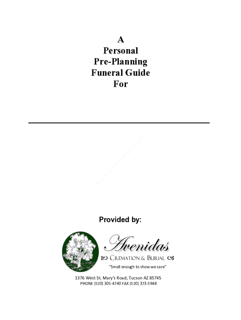 Fillable Online A Personal Pre-Planning Funeral Guide For Fax Email ...