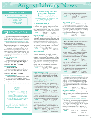 Fillable Online August Library News - Cerritos Library Fax Email Print ...