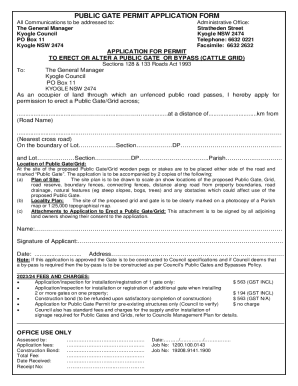Fillable Online Public Gate Permit Application Form Fax Email Print ...