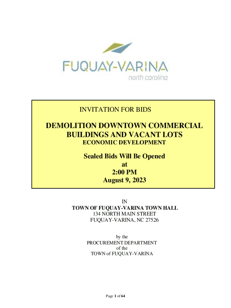 Fillable Online DEMOLITION DOWNTOWN COMMERCIAL BUILDINGS AND ... Fax ...