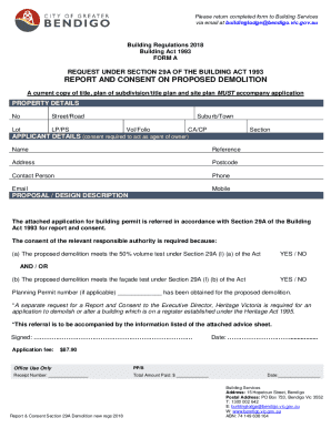 Fillable Online Demolition report and consent form 29A Fax Email Print ...