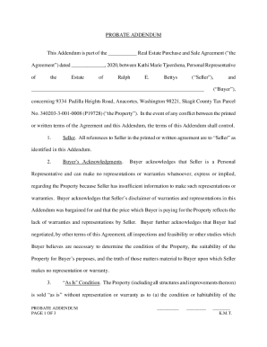 Fillable Online PROBATE ADDENDUM Fax Email Print - pdfFiller