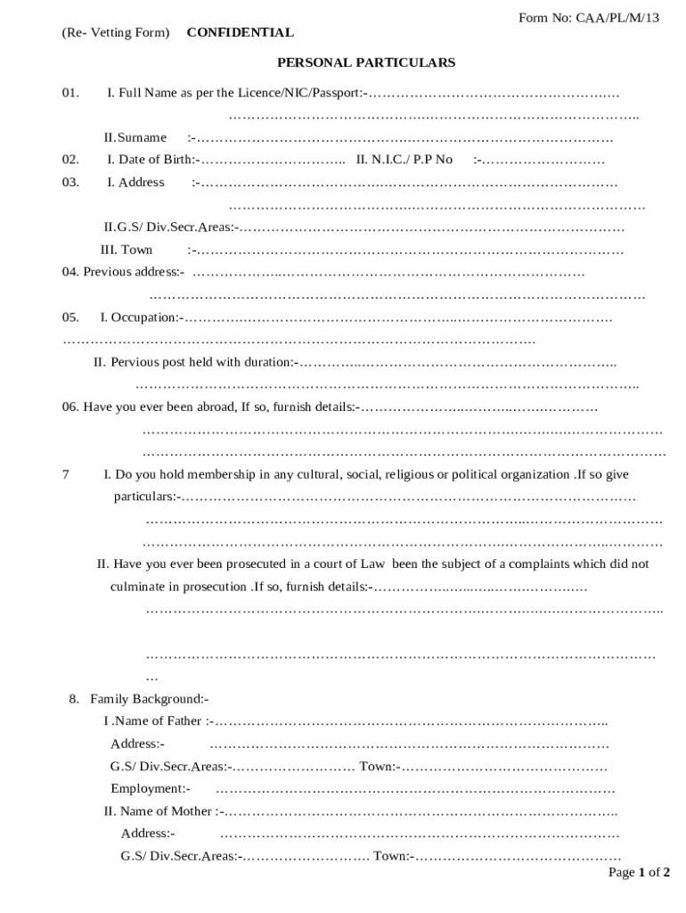 ( Re- Vetting ) Doc Template | pdfFiller