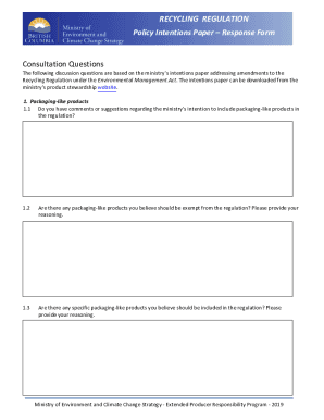Fillable Online Recycling Regulation IP Response Form Fax Email Print ...