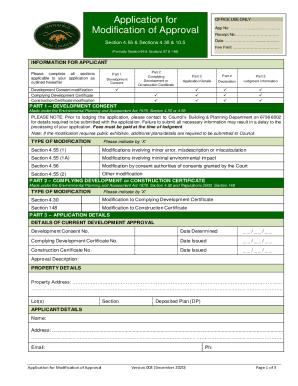 Fillable Online Application for Modification of Approval Fax Email ...