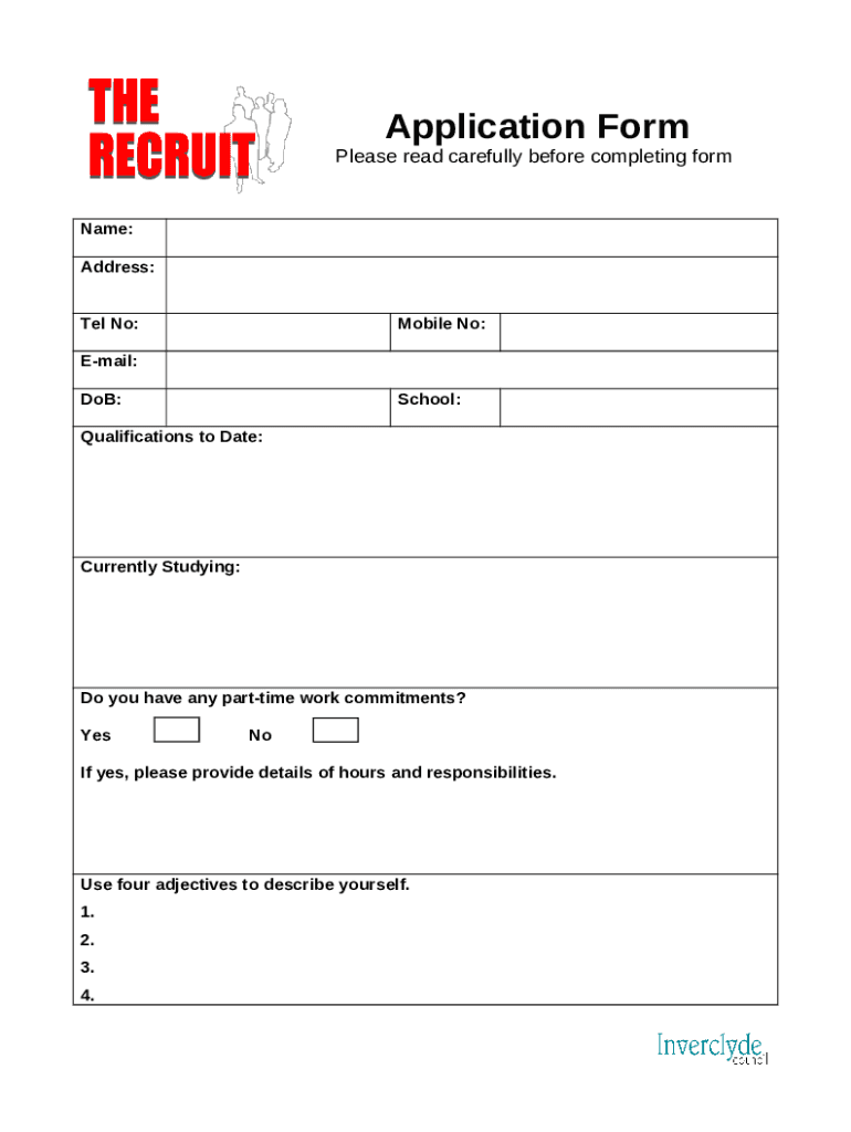 The Recruit 2022 - Application Doc Template | pdfFiller