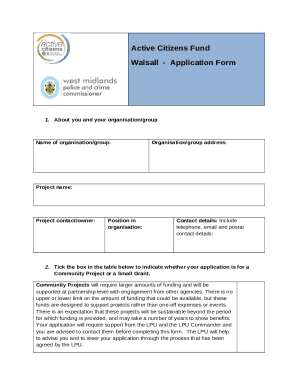 Active Citizens Fund Walsall - Application Doc Template | pdfFiller