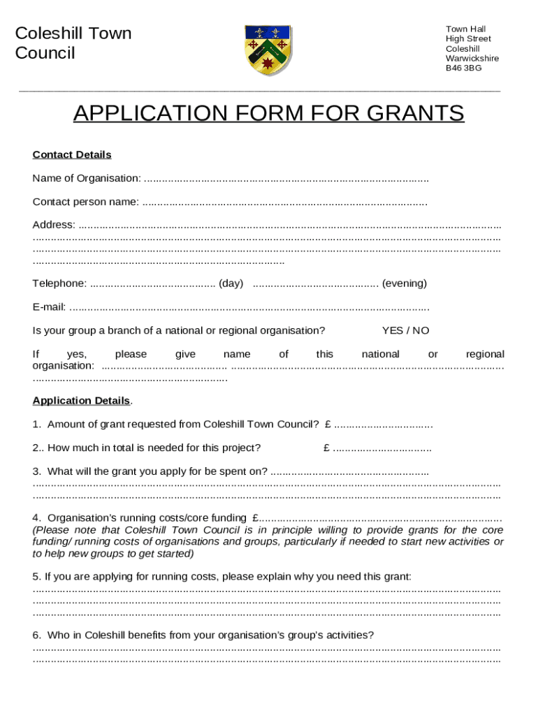 application for grants Doc Template | pdfFiller