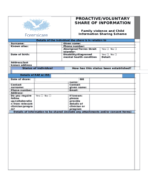 CONSENT Family Violence Ination Sharing Doc Template | pdfFiller