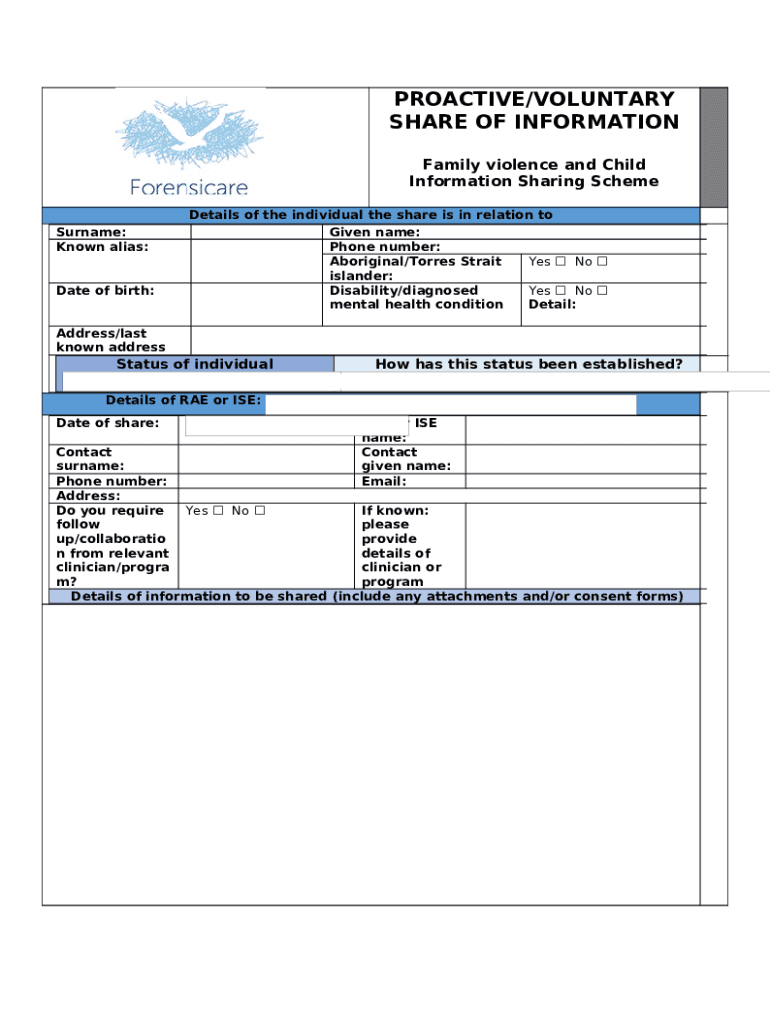 CONSENT Family Violence Ination Sharing Doc Template | pdfFiller
