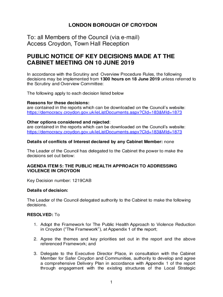 Fillable Online Fillable Online Access Croydon, Town Hall Reception ...