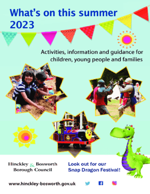 Fillable Online Free summer activity brochure for children, young ...
