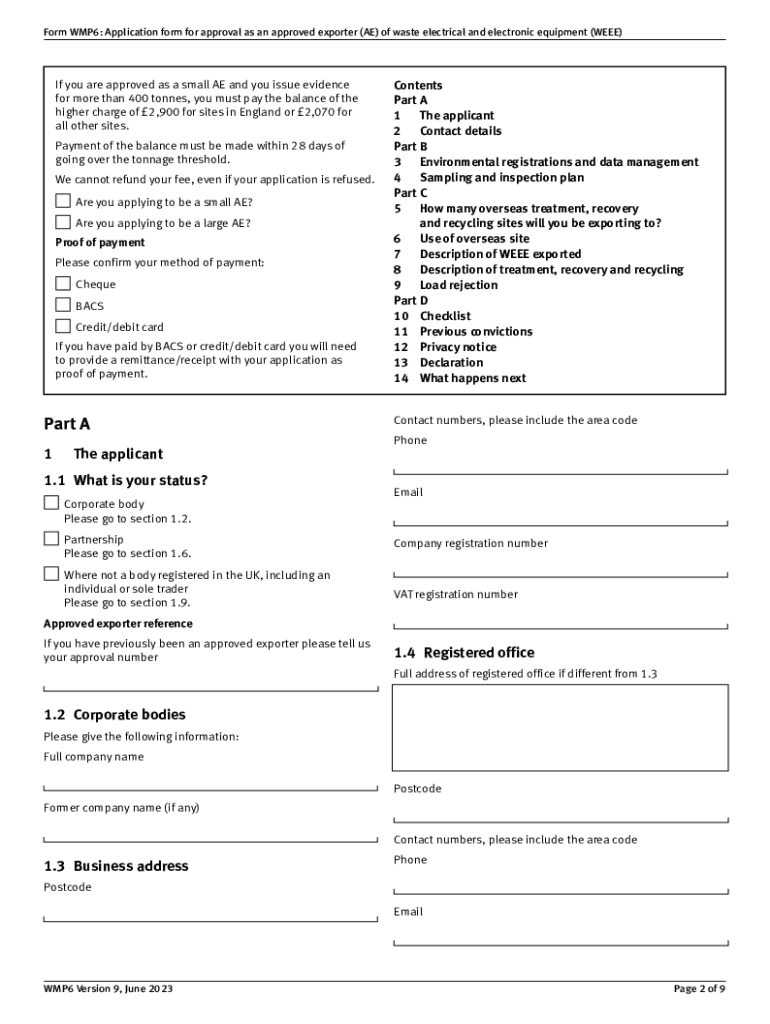 Fillable Online Application form for approval as an approved exporter ...