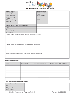 GIRFEC - Multi Agency Request for Help ( ... Doc Template | pdfFiller