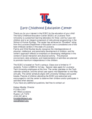 Fillable Online ans latech Early Childhood Education Center rated one of best in state Fax Email ...