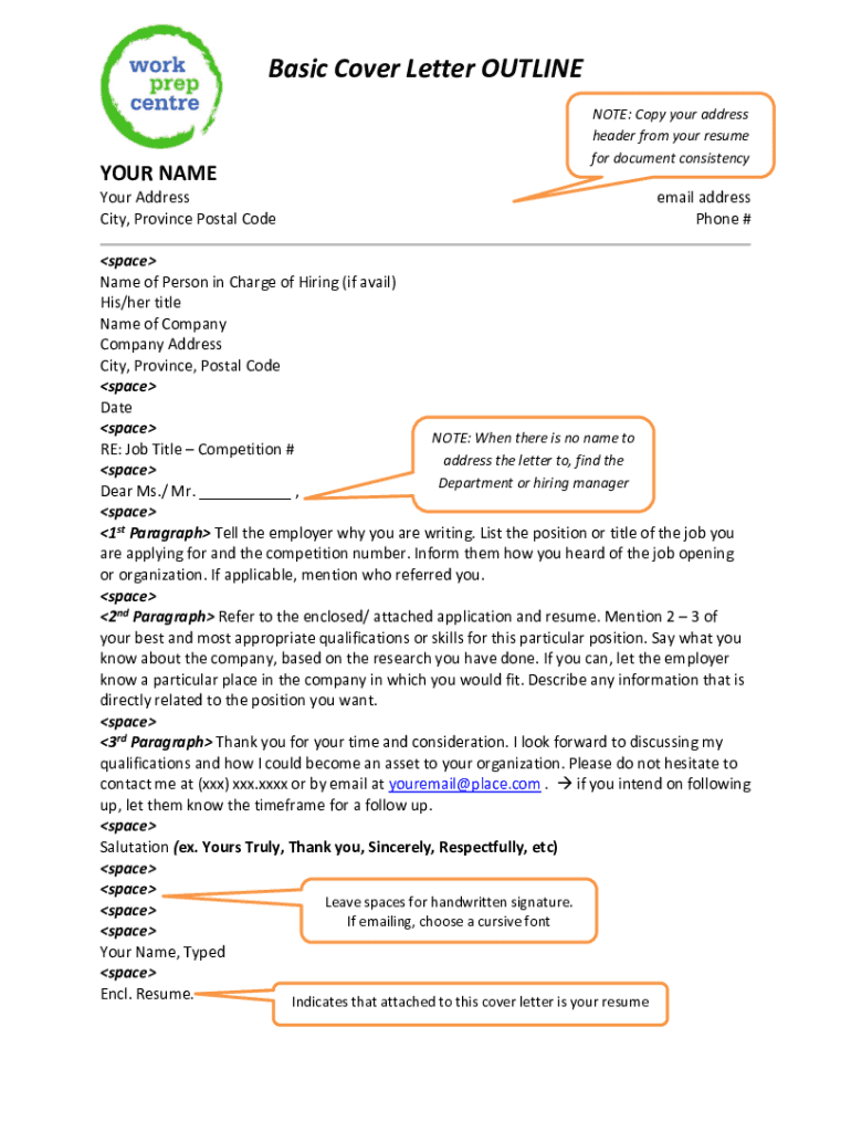 Fillable Online How To Write a Post Office Cover Letter (With Template ...