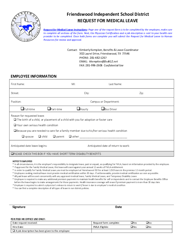 Fillable Online How To Write A Medical Leave Application for Office ...
