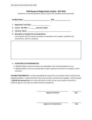 Fillable Online med ucf PhD Research Registration Credits - IDS 7919 ...