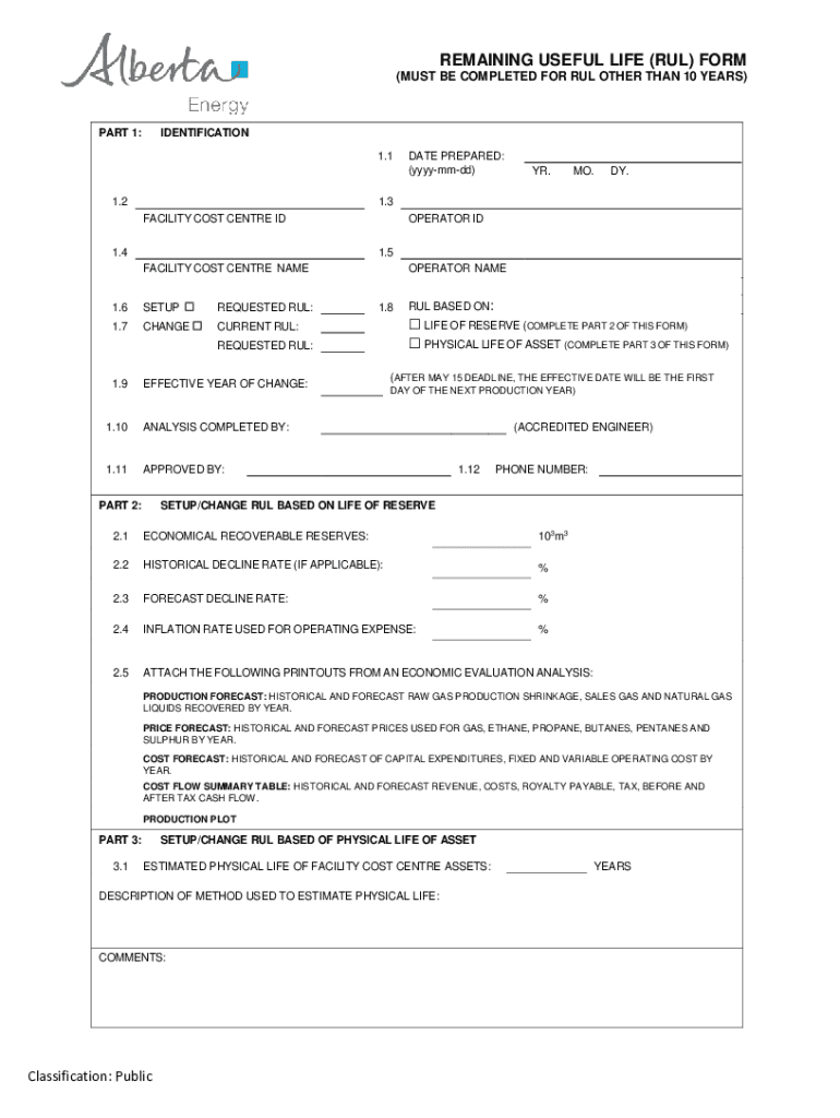 Fillable Online Remaining Useful Life (RUL) Form. Form Fax Email Print ...