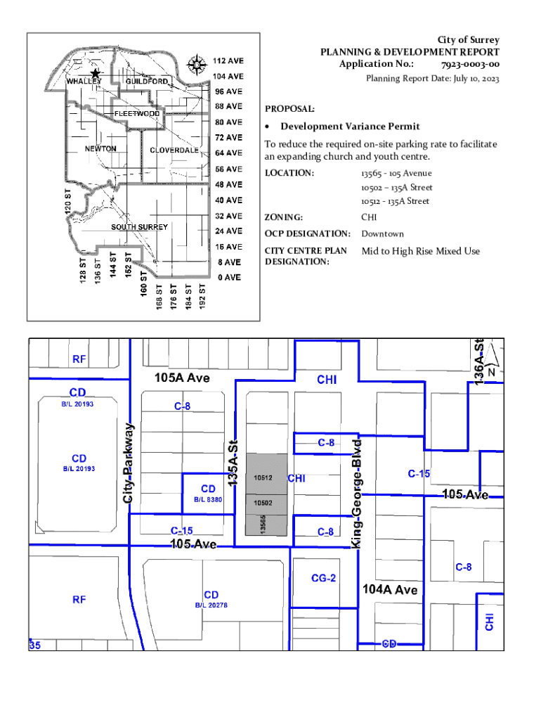 Fillable Online 7923-0003-00Development Variance Permit To reduce ...