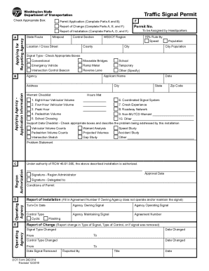 Fillable Online wsdot wa DOT Form 242-014 Traffic Signal Permit Fax ...