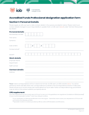 Fillable Online Accredited Funds Professional designation application form ... Fax Email Print ...