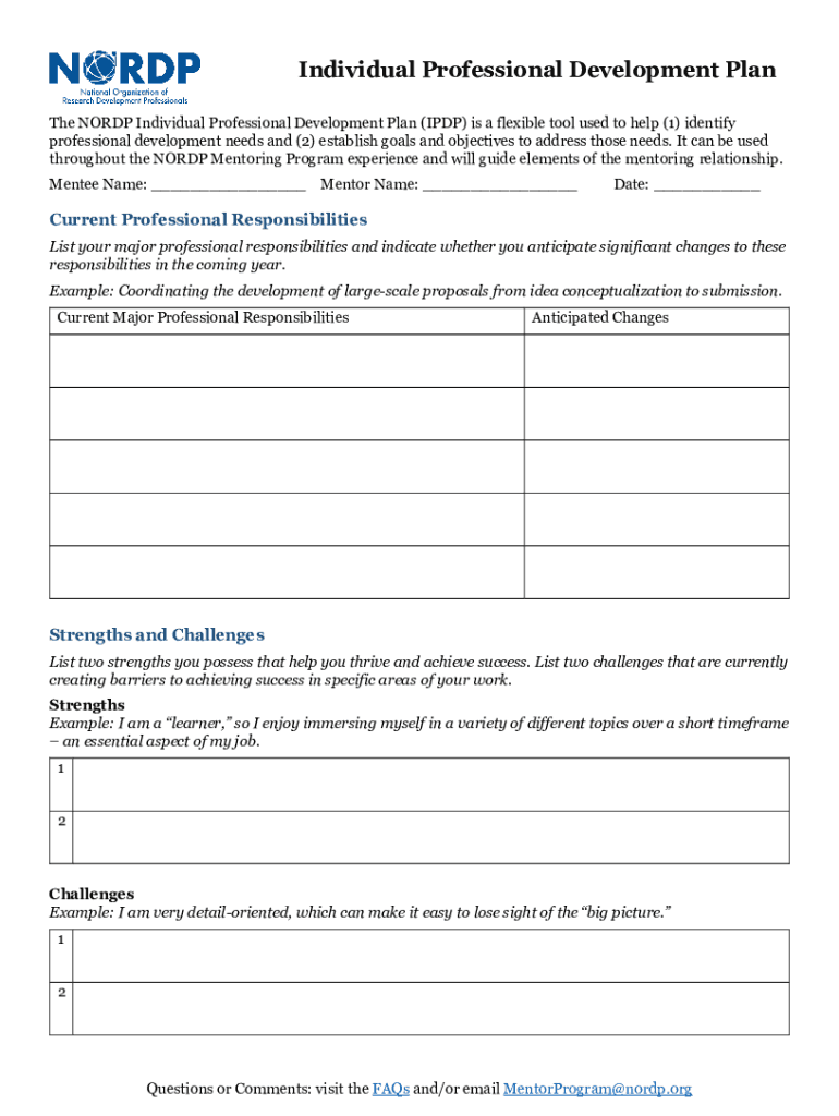 Fillable Online IPDP Worksheet.docx - Individual Professional ... Fax Email Print - pdfFiller