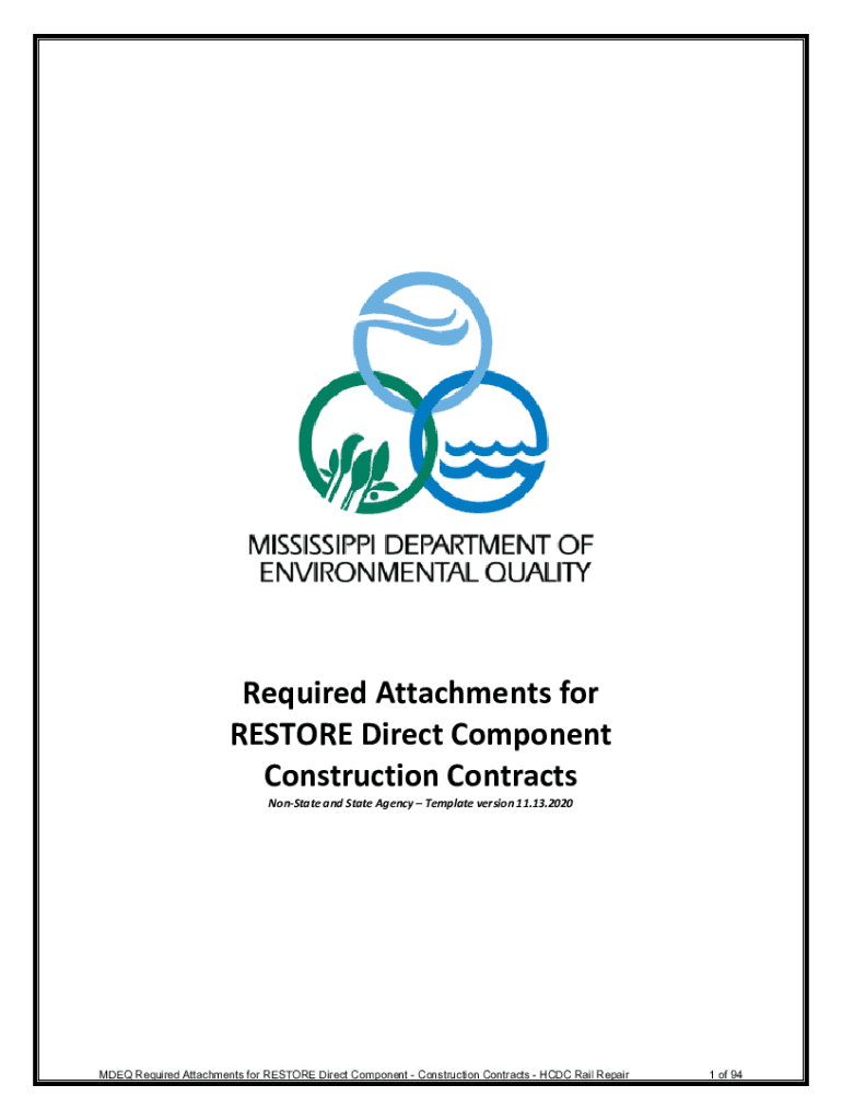 Fillable Online Required Attachments for RESTORE Direct Component ... Fax Email Print - pdfFiller