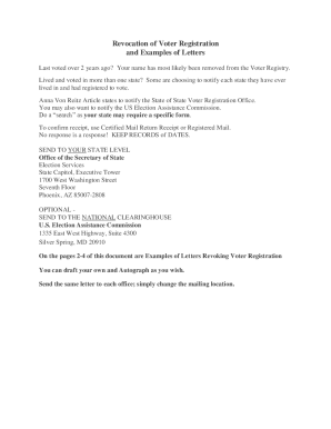 Fillable Online Revocation of Voter Registration and Examples of ...