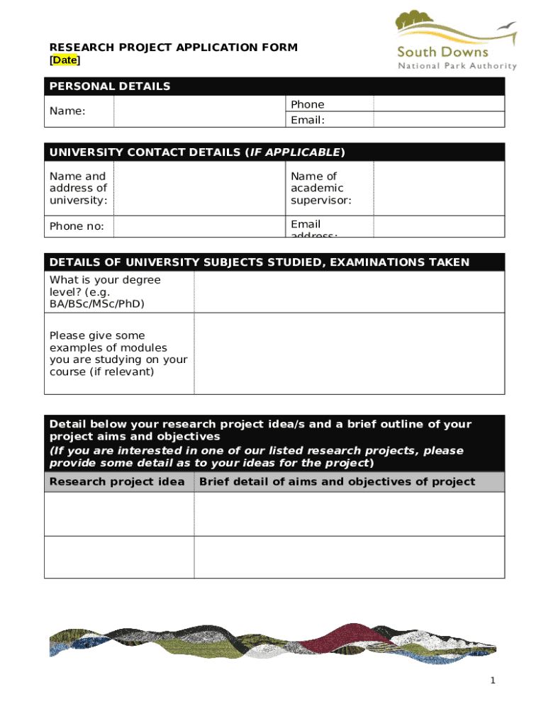 Research-project-application-. ... Doc Template | pdfFiller