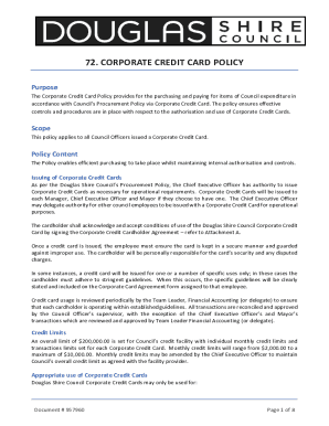 Fillable Online 72. Corporate Credit Card Policy Fax Email Print ...