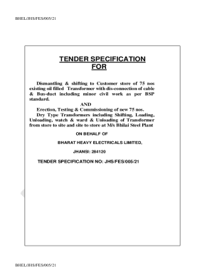 Fillable Online TENDER SPECIFICATION FOR OF 27+27 Nos.220 Kv, ... Fax ...