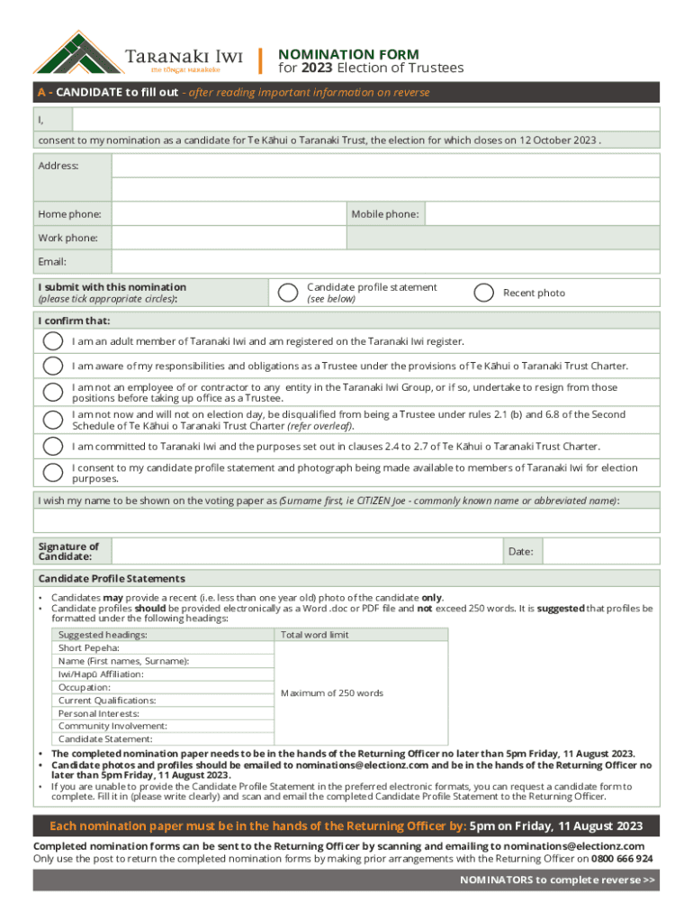Fillable Online Completing the nomination form - Royal Society of Edinburgh Fax Email Print ...