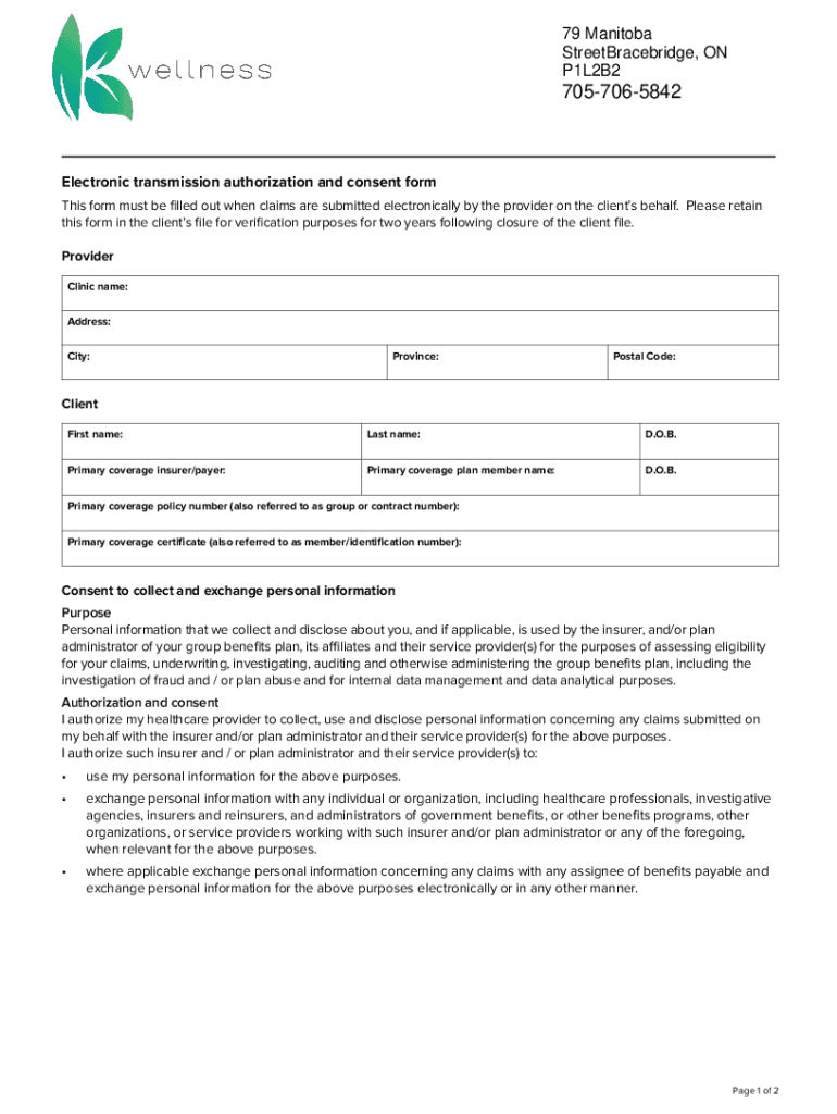 Fillable Online ELECTRONIC TRANSMISSION CONSENT FORM Fax Email Print ...