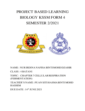 Fillable Online PROJECT BASED LEARNING BIOLOGY KSSM FORM 4 ... Fax ...