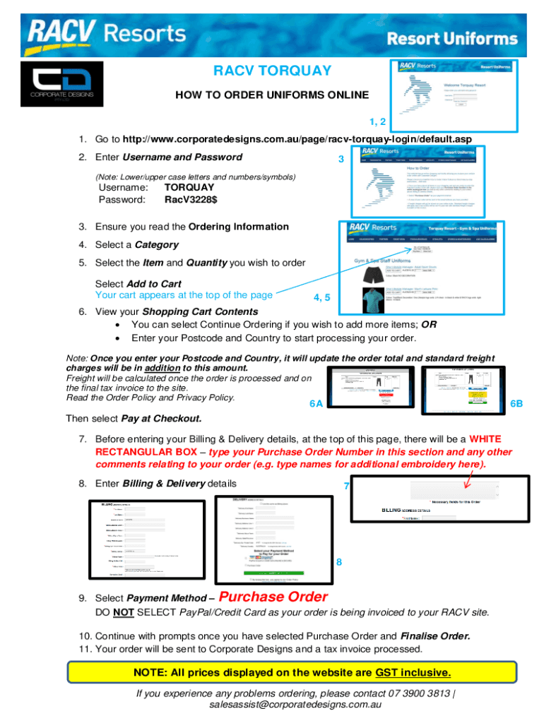 Fillable Online HOW TO ORDER UNIFORMS ONLINE NOTE Fax Email Print - pdfFiller