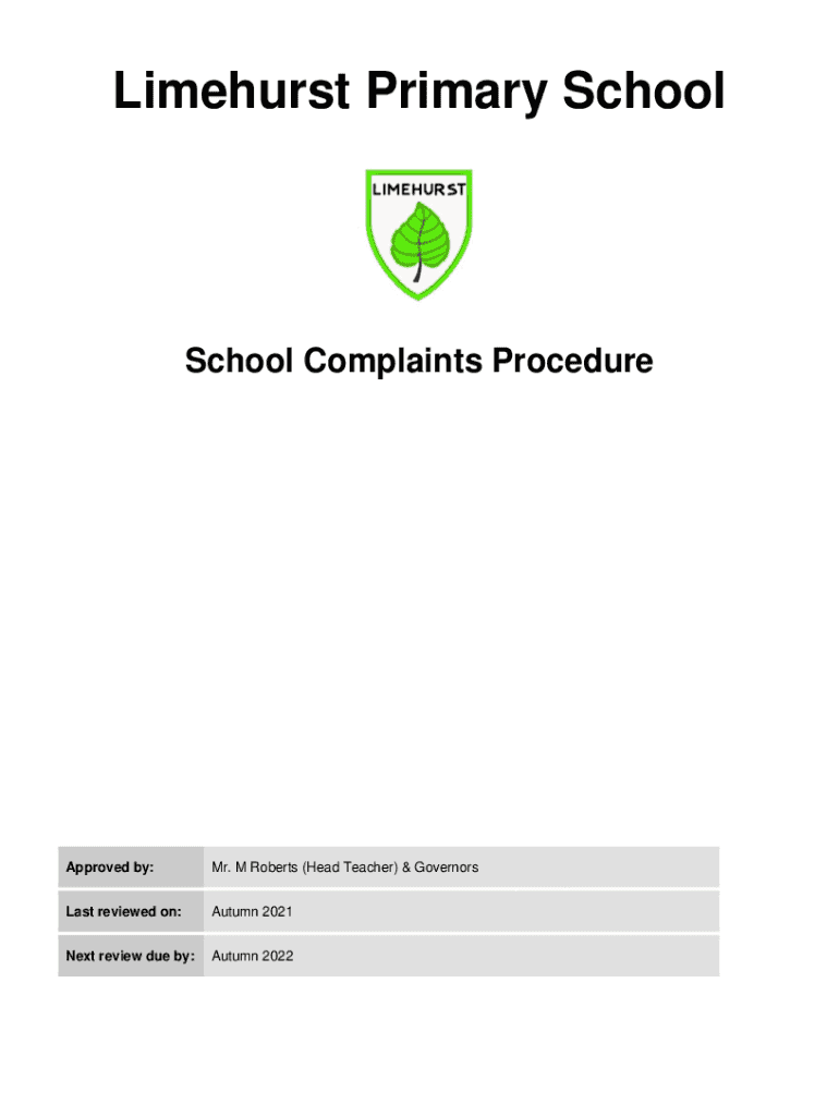 Fillable Online Limehurst Primary and Nursery School Fax Email Print ...