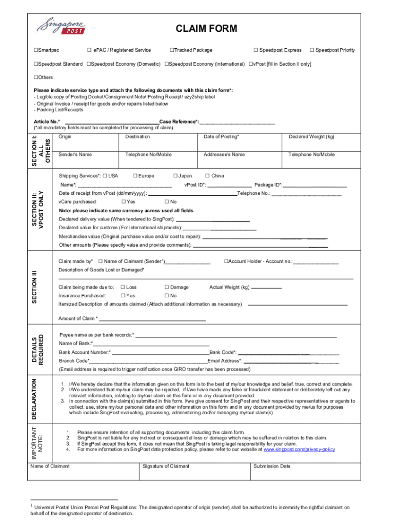 Fillable Online NEW Claim form Fax Email Print - pdfFiller