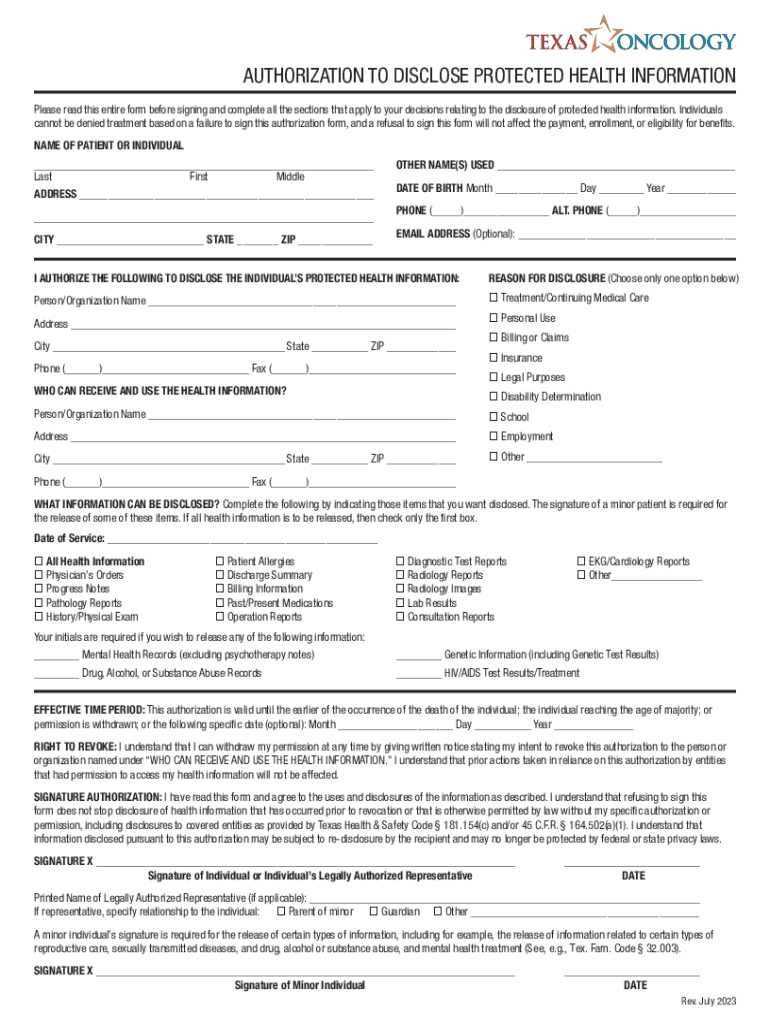 Fillable Online 830-8596-2023-FORM706 protected health information disclosure authorization form ...