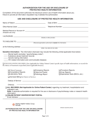 Fillable Online Authorization to Disclose Protected Health Information (PDF) Fax Email Print ...