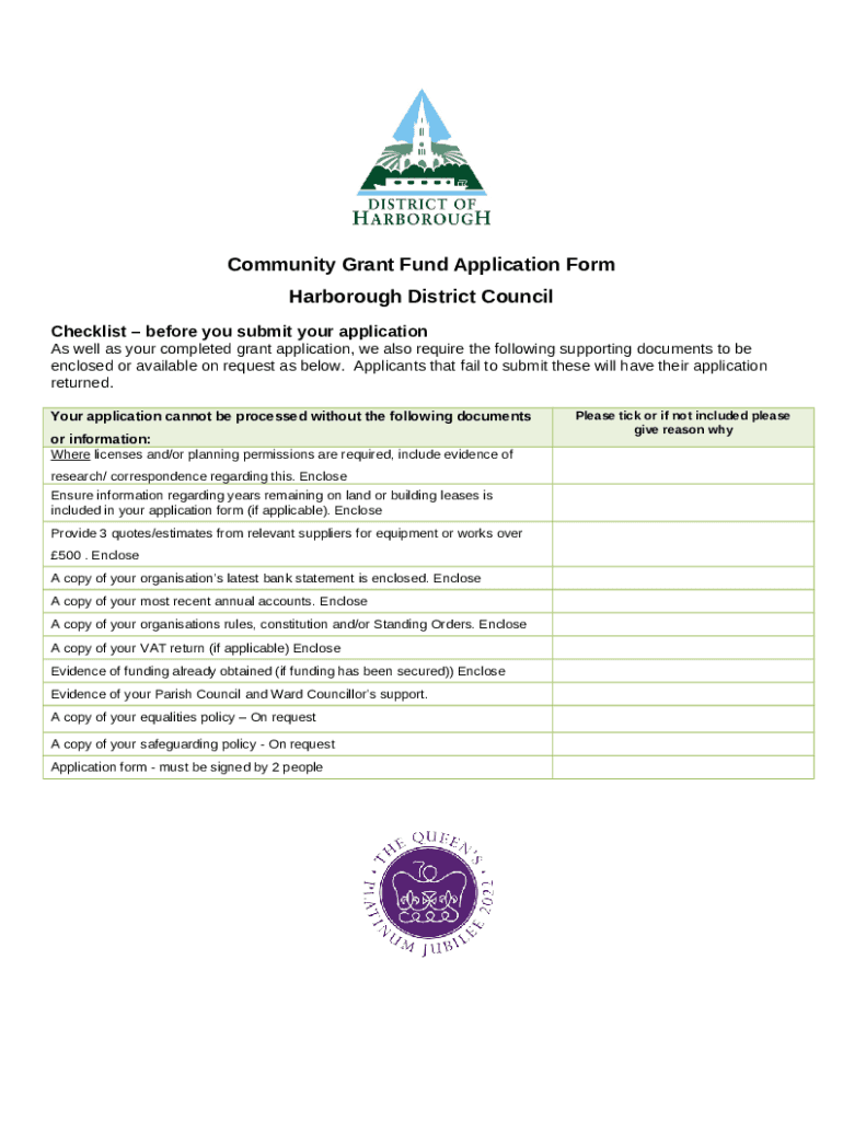 Community Grant Jubilee Fund Application 2022/23 Doc Template | pdfFiller