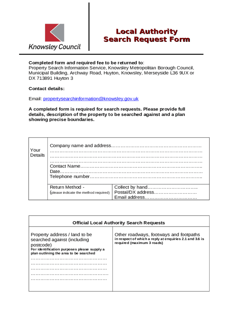 Search Request 2008 Doc Template | pdfFiller
