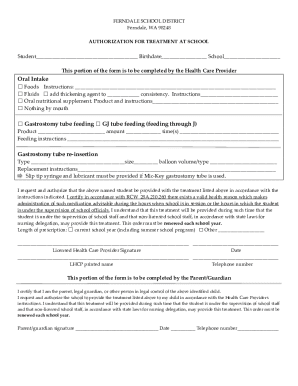 Fillable Online FSD Health Forms - Ferndale School District Fax Email ...