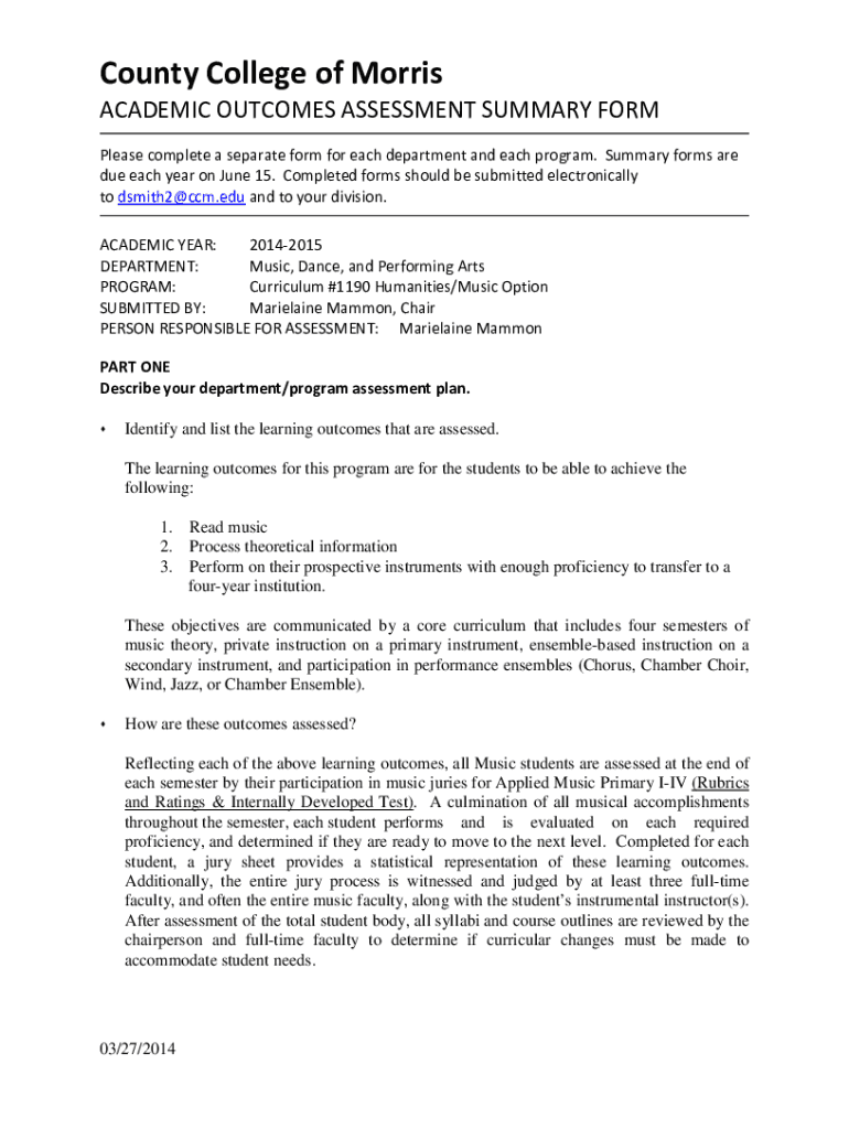 Fillable Online Outcome & Assessment - Tutorial: SLO Entry in ...
