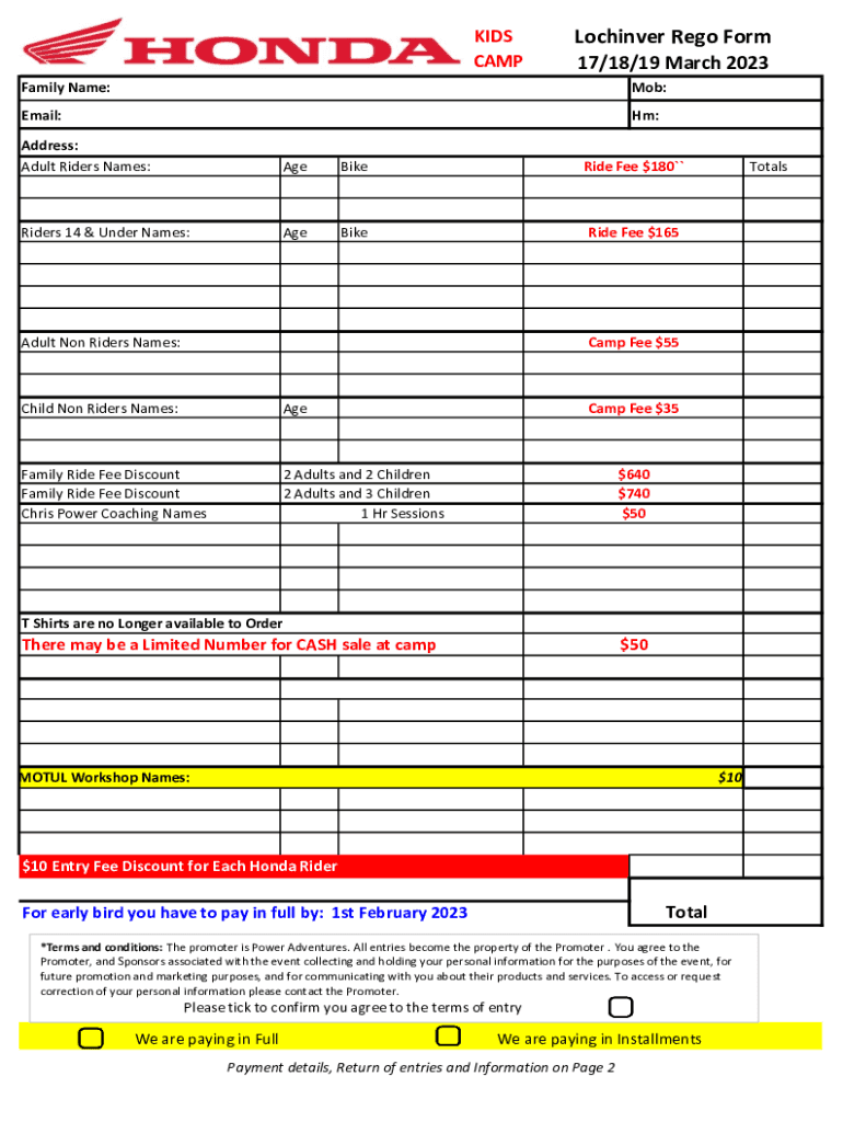 Fillable Online Lochinver Rego Form Fax Email Print - pdfFiller